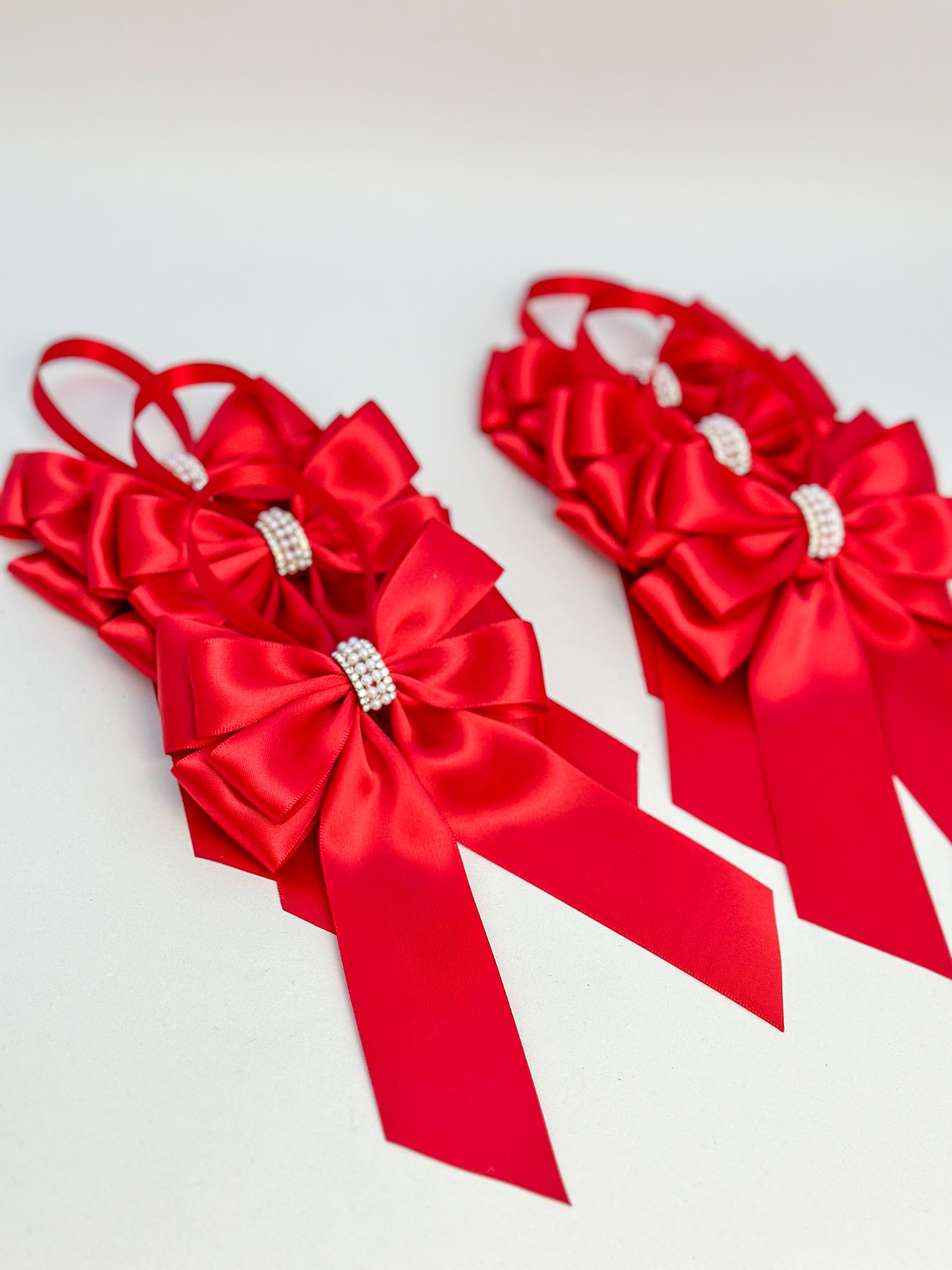 Christmas Tree Bows with tails - Red – Gabificent